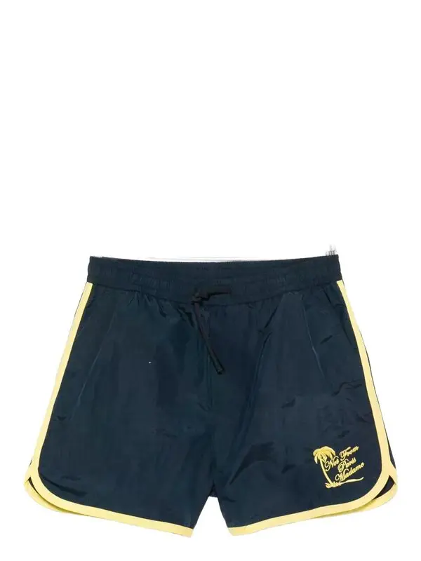 Drole De Monsieur Embroidered Shorts - Blue
