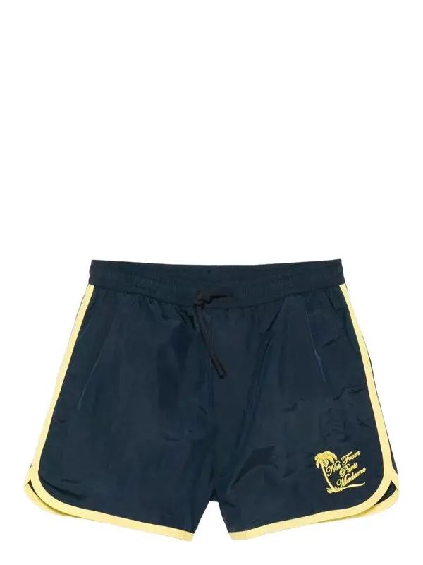 Drole De Monsieur Embroidered Shorts - Blue