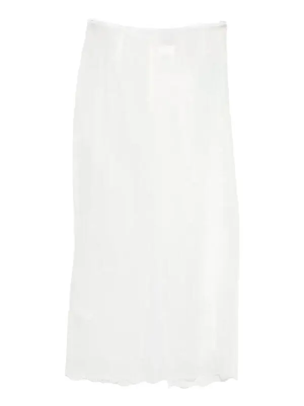 Magda Butrym Embroidered Scalloped-hem Midi Skirt - White