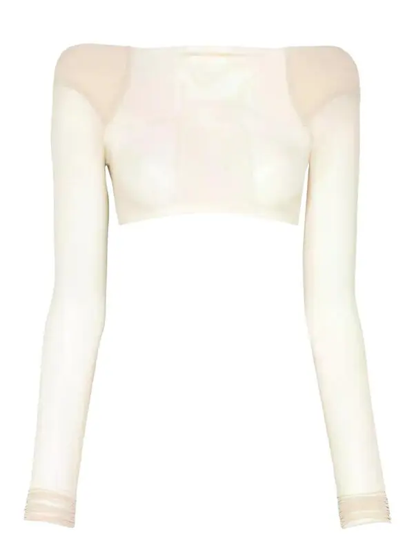 Rick Owens Sheer Structured-shoulder T-shirt - Neutrals
