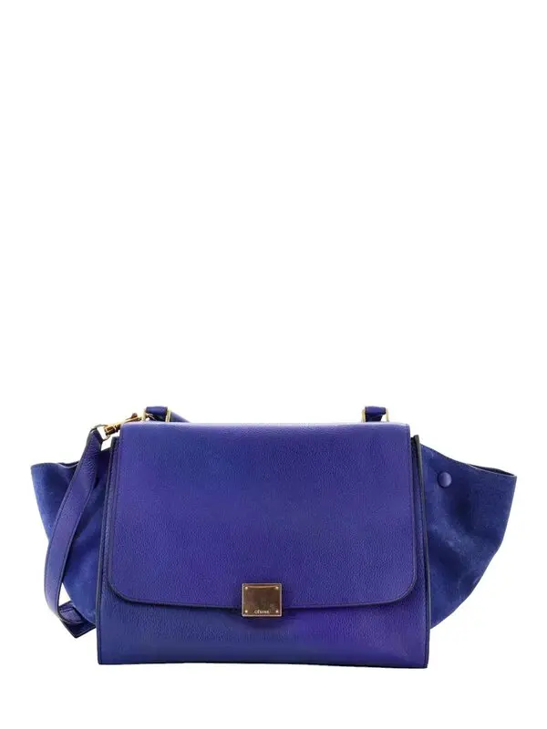 Celine Trapeze Leather Medium Satchel - Blue