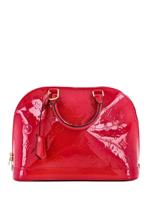 LOUIS VUITTON Alma Handbag Monogram Vernis Pm Satchel - Pink