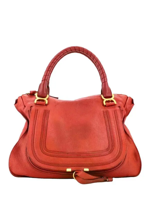 Chloé Marcie Leather Large Shoulder Bag - Red