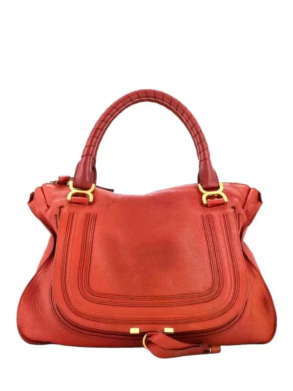 Chloé Marcie Leather Large Shoulder Bag - Red