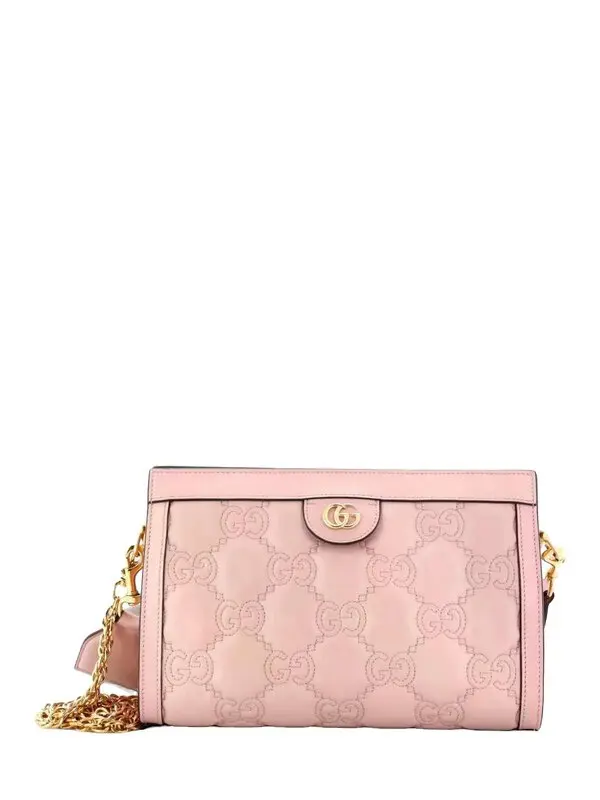 Gucci Gg Matelassé Leather Small Shoulder Bag - Pink