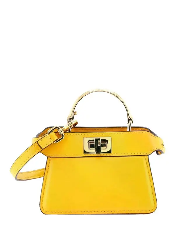 Fendi Maxi Handle Peekaboo Nano Crossbody Bag - Yellow