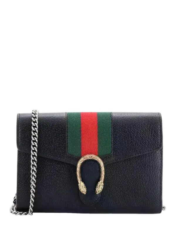 Gucci Dionysus Web Chain Wallet - Black