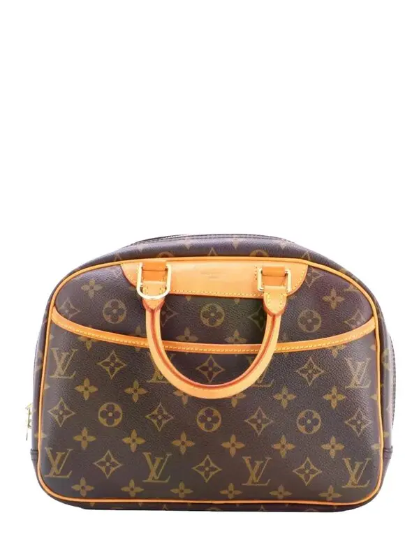 LOUIS VUITTON Trouville Handbag Monogram Canvas Satchel - Brown