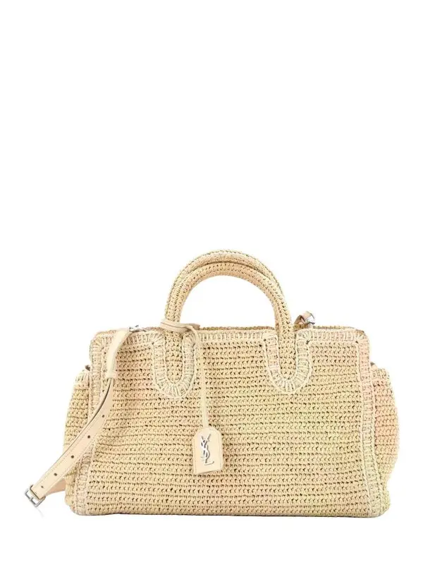 Saint Laurent Rive Gauche Cabas Small Tote Bag Woven Raffia - Neutrals