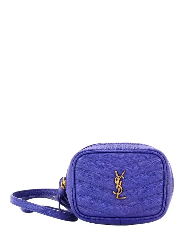 Saint Laurent Lou Camera Bag Matelasse Chevron Leather Crossbody - Blue