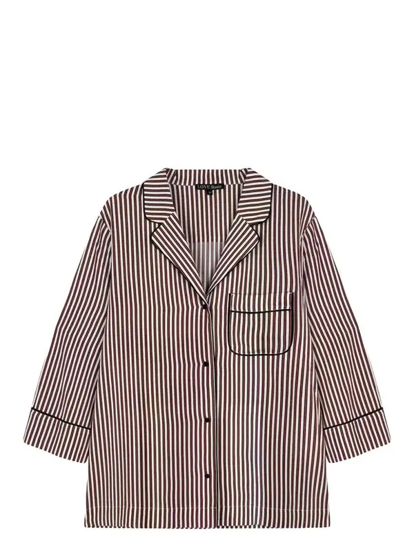 Love Stories Jude Striped Pajama Shirt - Brown
