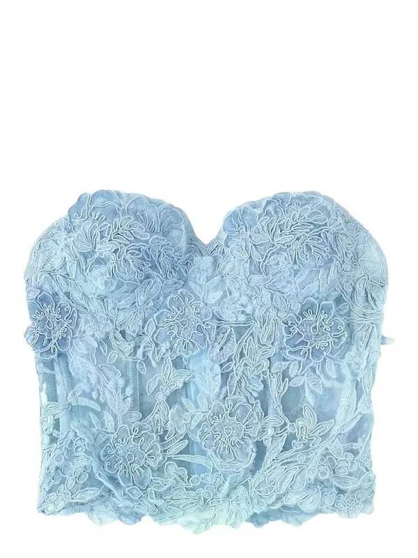 Ermanno Scervino Structured Rebrodé Bustier Top - Blue