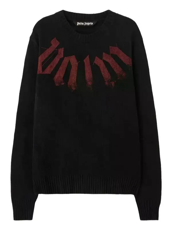 Palm Angels Logo-print Sweater - Black