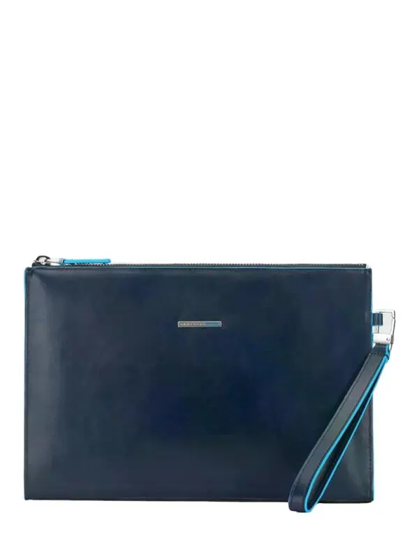 PIQUADRO Leather Wrist-strap Clutch - Blue