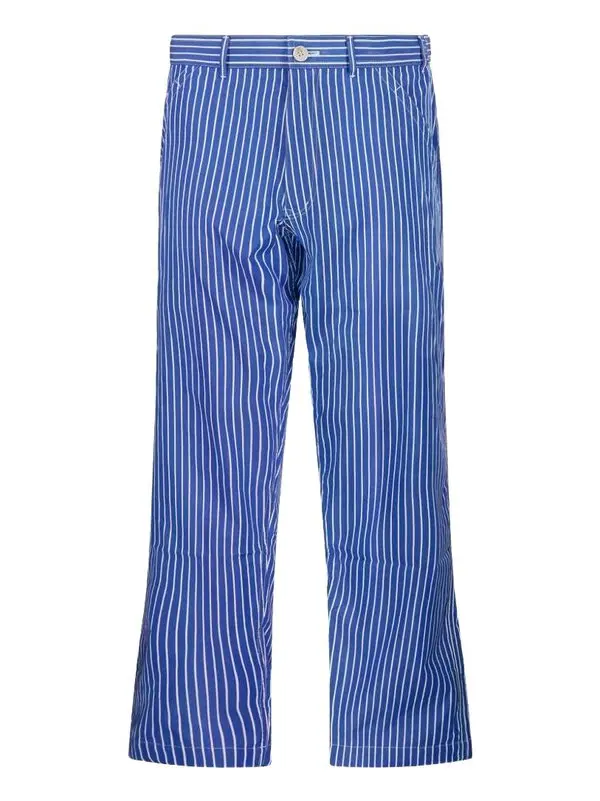 Comme Des Garçons Button-fastening Striped Trousers - Blue