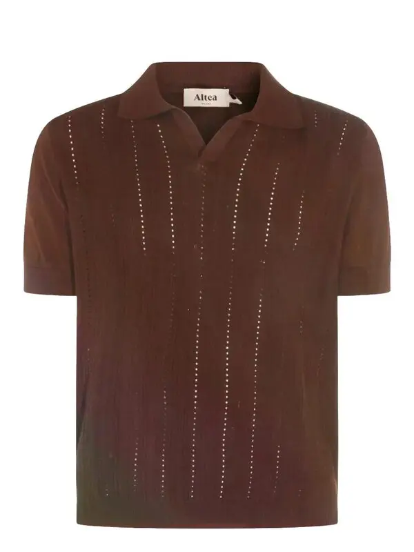 Altea Pointelle-knit T-shirt - Brown