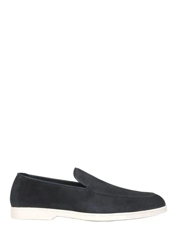 DOUCAL'S Suede Apron-toe Loafers - Blue
