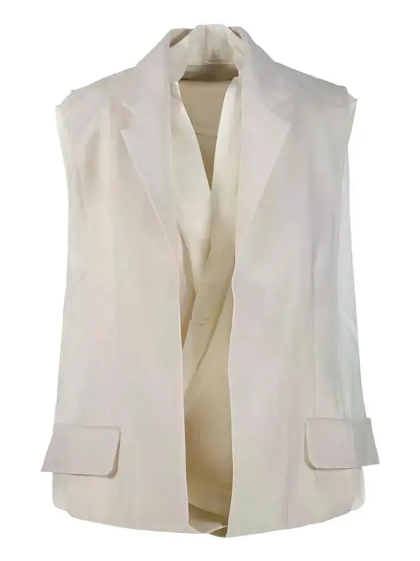 LITKOVSKA Notched-lapel Sleeveless Jacket - Neutrals