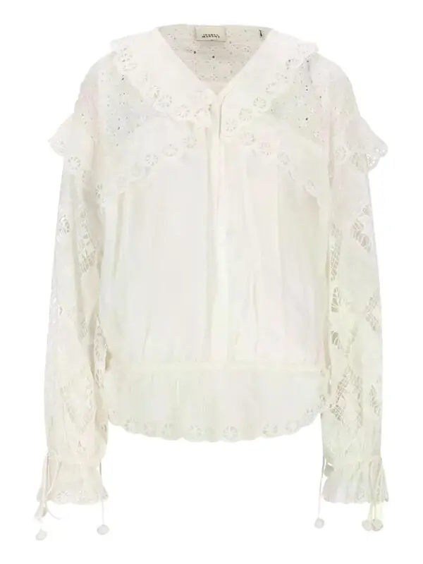 Isabel Marant Broderie-anglaise Blouse - Neutrals