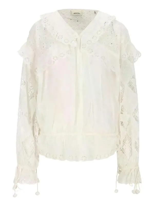 Isabel Marant Broderie-anglaise Blouse - Neutrals