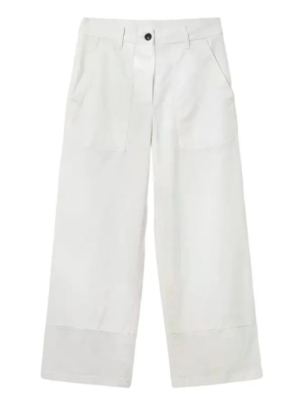 NINE:INTHE:MORNING Cropped Wide-leg Trousers - White