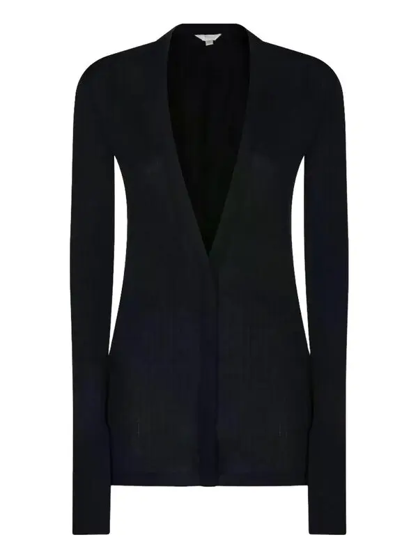 Malo Ribbed Knit V-neck Cardigan - Black