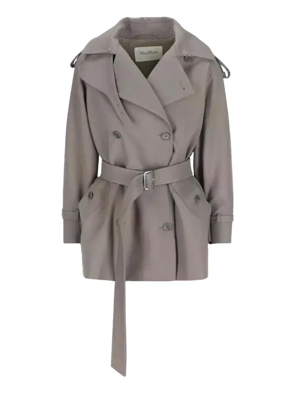 Max Mara Double-breasted Belted Coat - Grey
