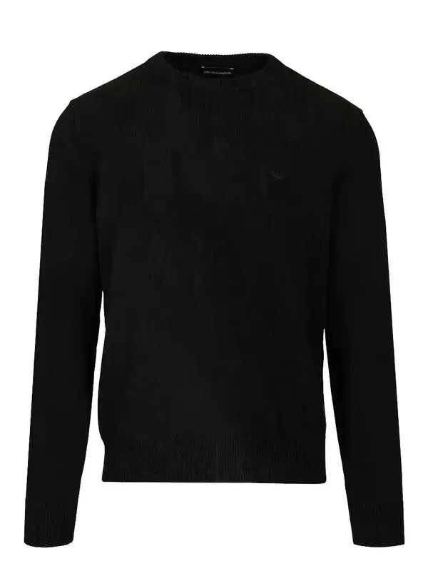 Emporio Armani Embroidered-logo Sweater - Black