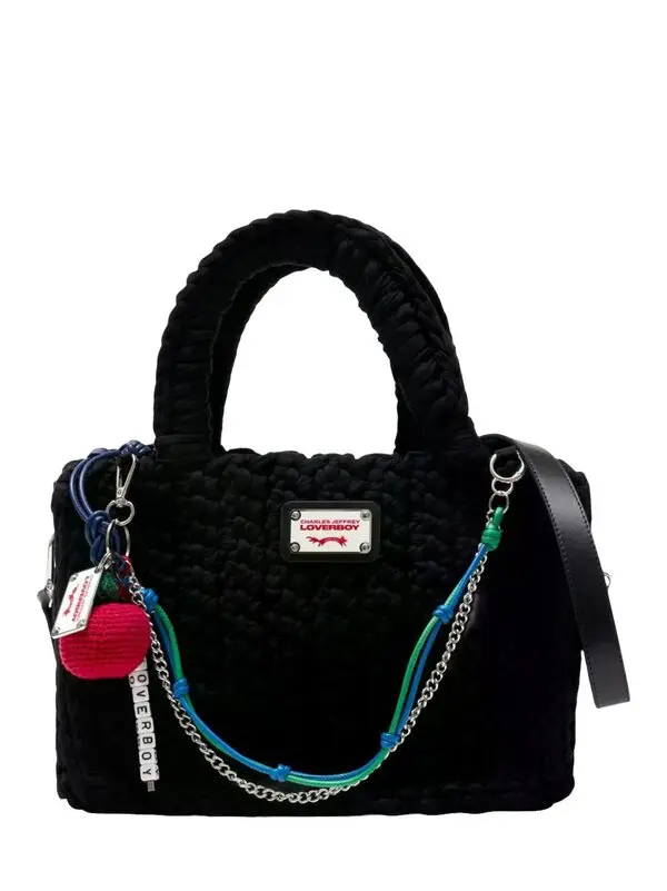 CHARLES JEFFREY Nana Apple-charm Tote Bag - Black
