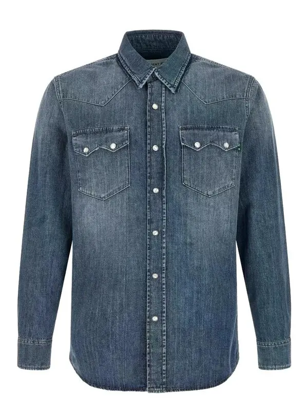 DEPARTMENT 5 Gospel Western-style Denim Shirt - Blue