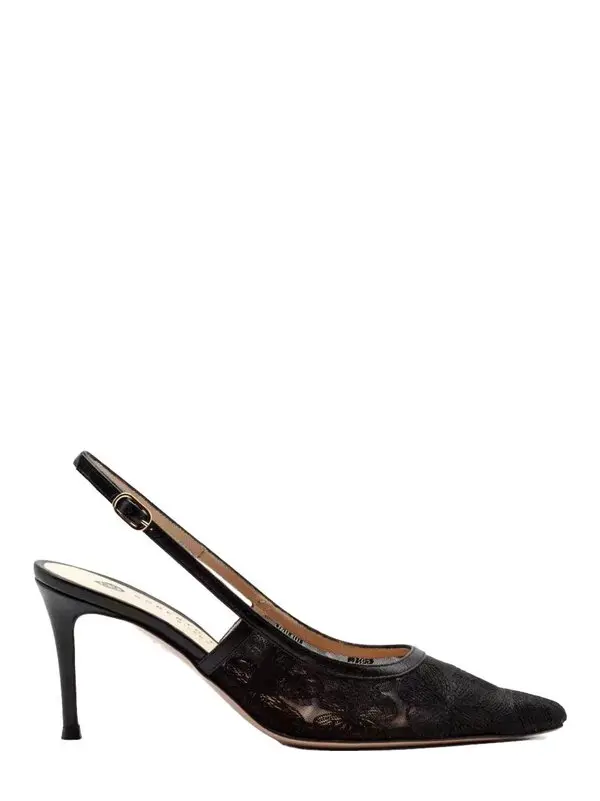 Roberto Festa Lace-detail Pointed-toe Pumps - Black