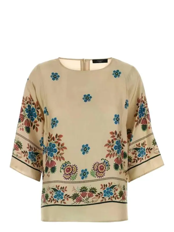 Max Mara Samba Floral-print Blouse - Neutrals