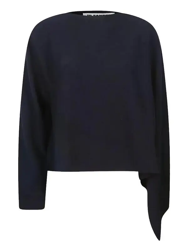 JIL SANDER Draped-detail Sweater - Blue