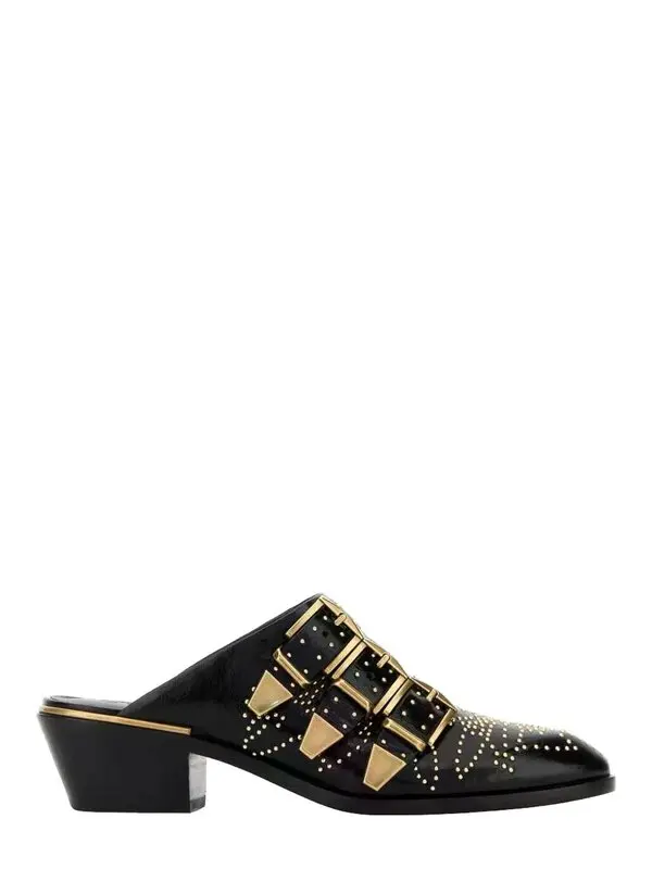 Chloé Susan Studded Leather Mules - Black