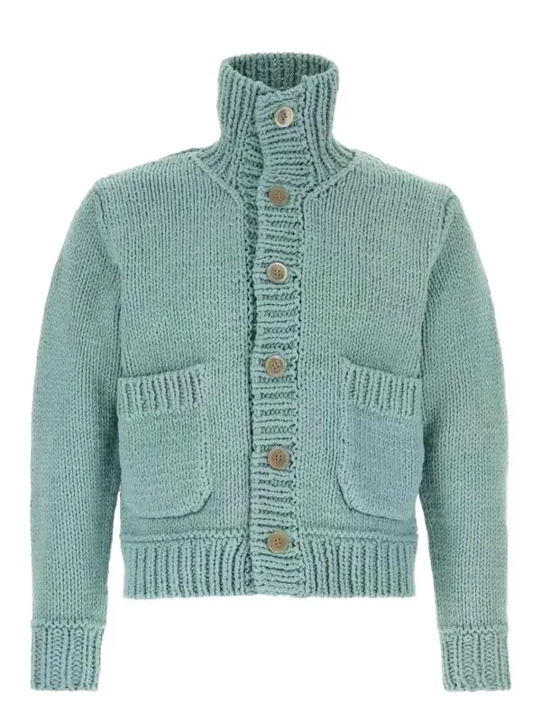 Junya Watanabe Intarsia-knit Chunky-knit Cardigan - Blue