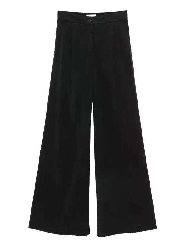VIA MASINI 80 Pleated Wide-leg Trousers - Black