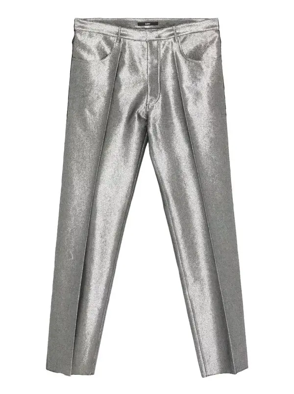 SAPIO Metallic-finish Pressed-crease Trousers - Silver