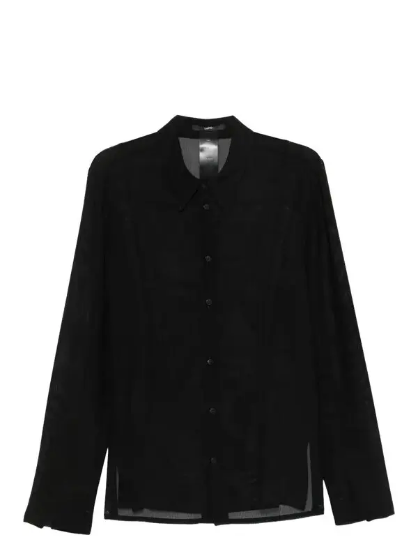 SAPIO Sheer Button-up Shirt - Black
