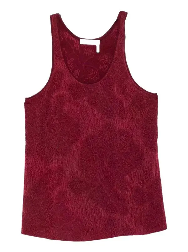 Chloé Floral-jacquard Tank Top - Red