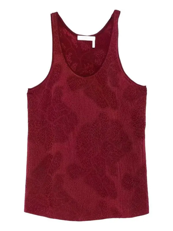 Chloé Floral-jacquard Tank Top - Red