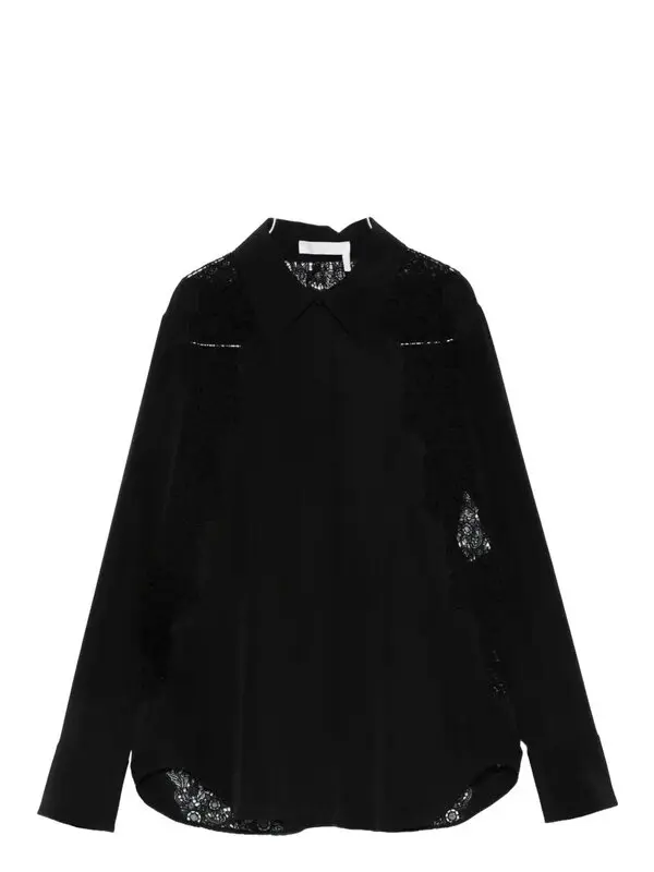 Chloé Lace-panelled Shirt - Black