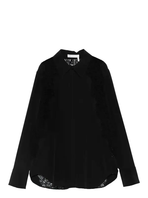 Chloé Lace-panelled Shirt - Black