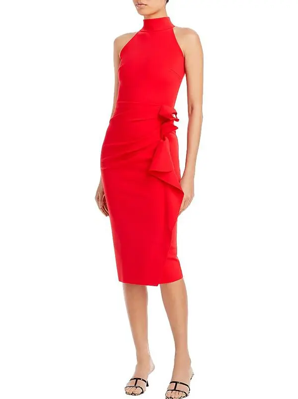 Chiara Boni La Petite Robe Gudrum Ruffled Sheath Dress - Red