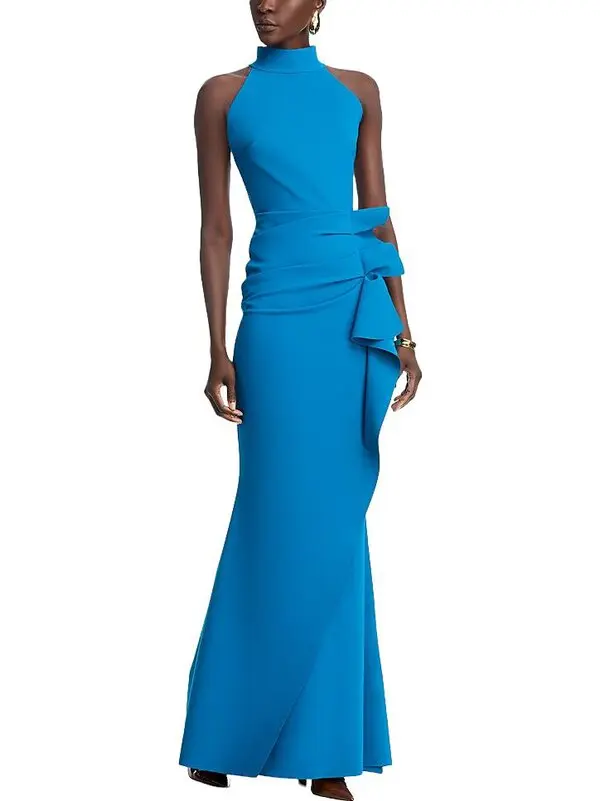 Chiara Boni La Petite Robe Gudrum Ruffled Sheath Dress - Teal Blue