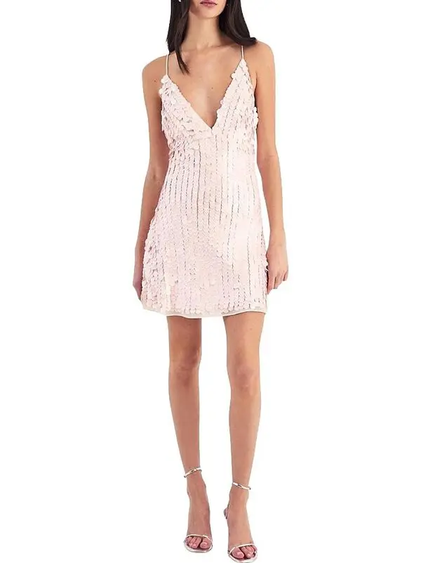Nasty Gal Embellished Strappy Mini Dress - Baby Pink