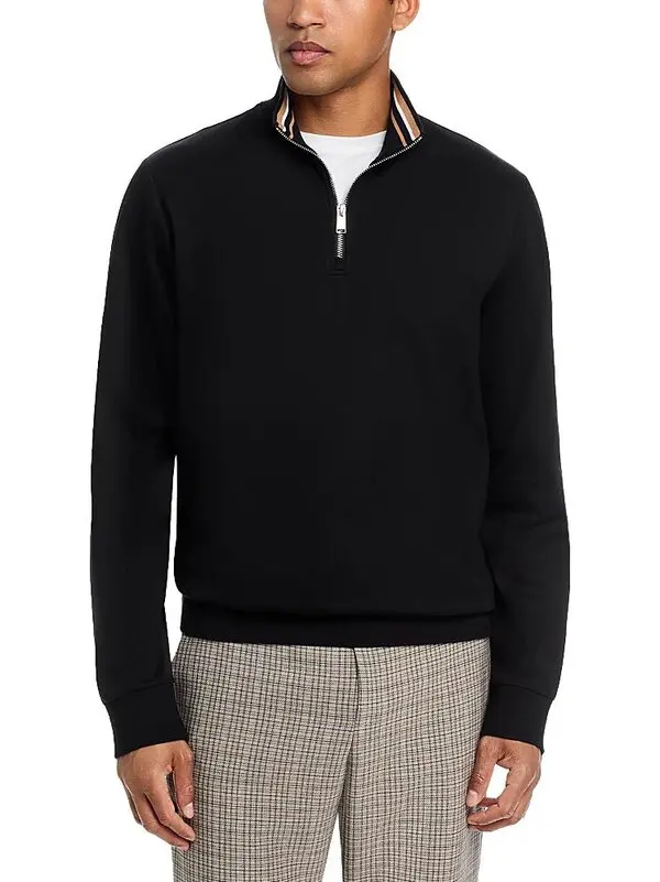 BOSS H-stimmann Quarter Zip Sweater - Black