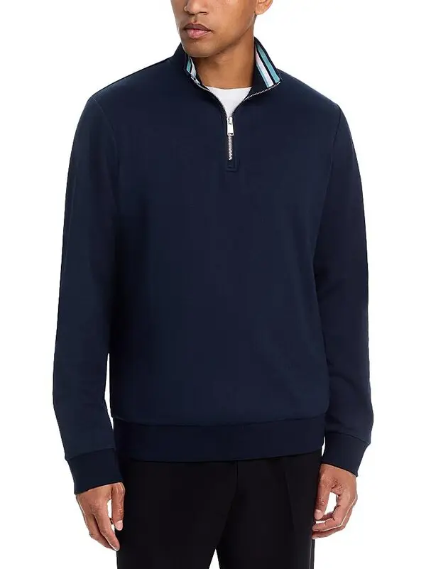 BOSS H-stimmann Quarter Zip Sweater - Dark Blue