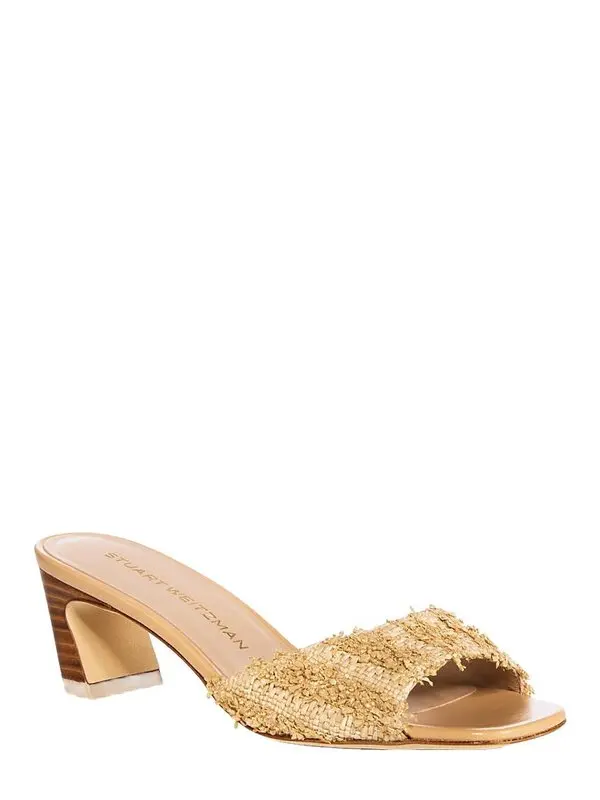 STUART WEITZMAN Stassi Slide Sandals - Natural/natural Castell/new Camel