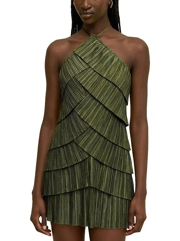 Cult Gaia Varsha Tiered Mini Dress - Deep Pasture