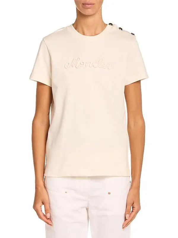 Moncler Short Sleeve Tee - Natural